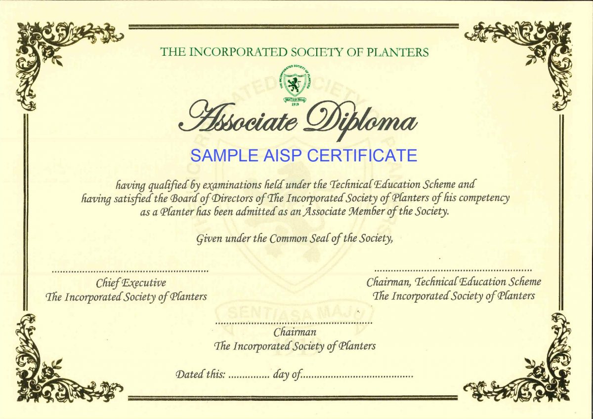 Examinations – Incorporated Society of Planters